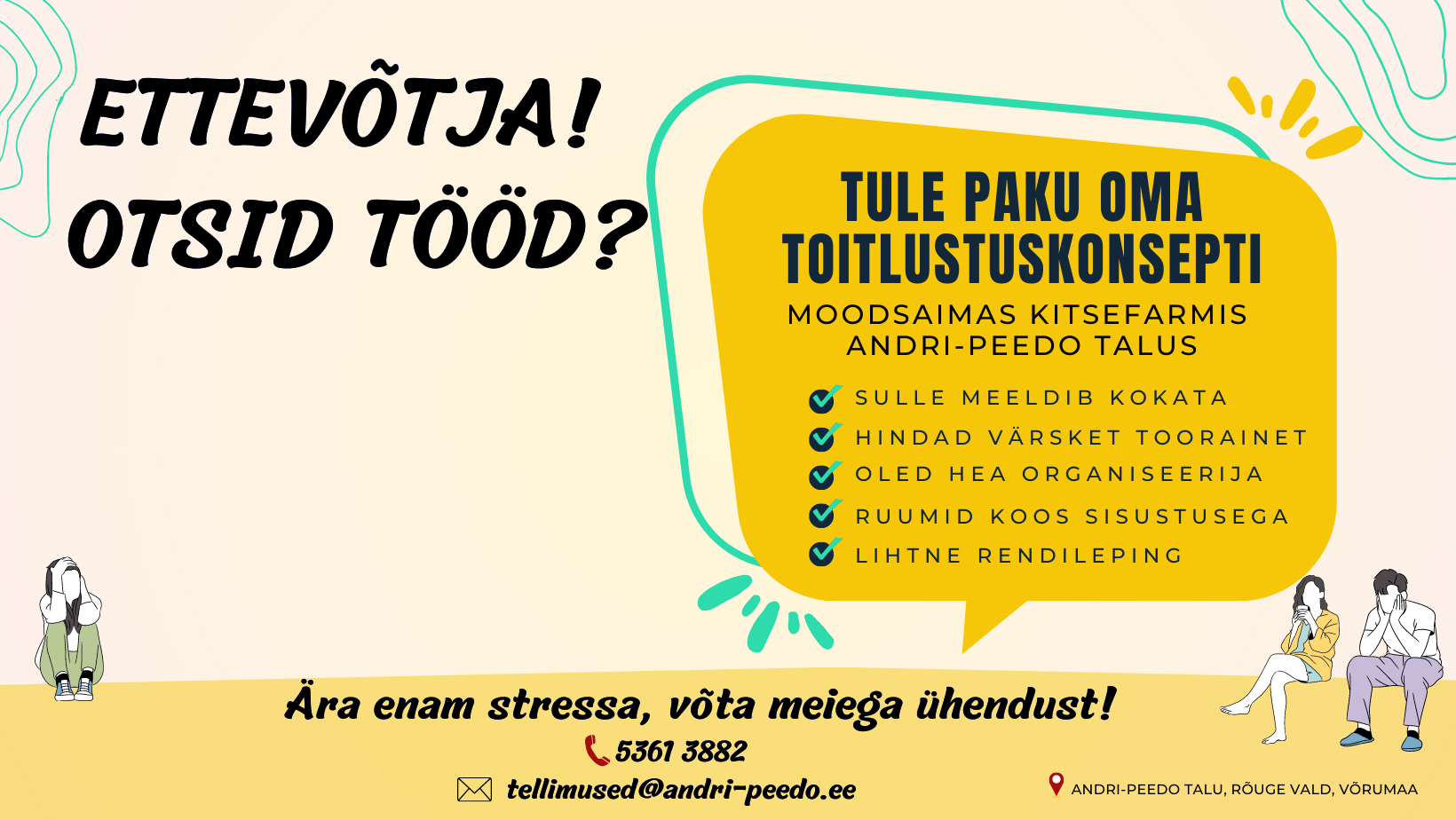 Tule paku oma toitlustuskonsepti Eesti moodsaimas kitsefarmis Andri ...